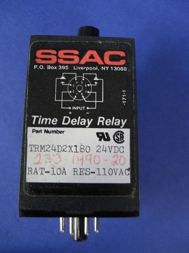 SSAC TRM24D2X180 Time Delay Relay, 2-180 Seconds, 24VDC/28VDC, Used | eBay