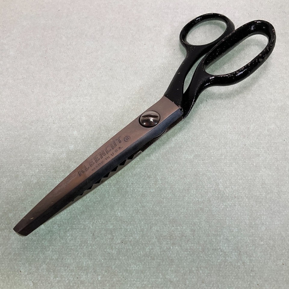 Kleencut Pinking Shears w/ Automatic Stop Sewing Scissors & Box Vintage ...