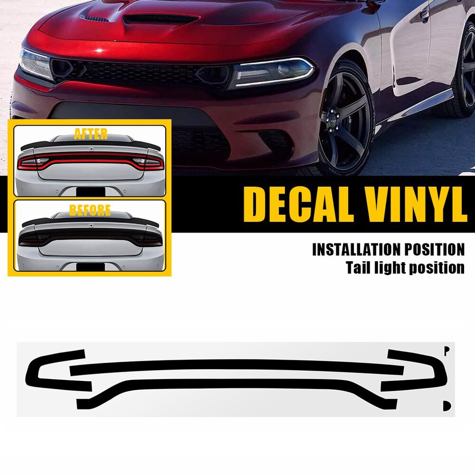 FOR 2015-2023 Dodge Charger Tail Light Cutout SMOKE Precut Vinyl Tint ...