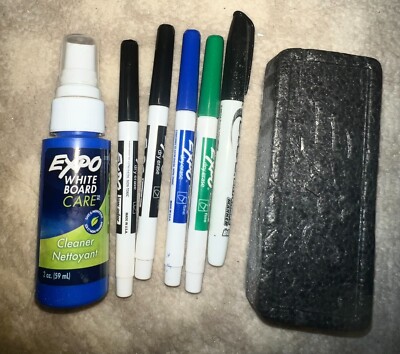 expo dry erase markers/eraser/cleaning solution set | eBay