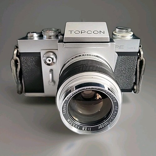 Topcon RE Super Film Camera Auto Topcor 3.5cm 1:2.8 Lens. Made in JAPAN ...