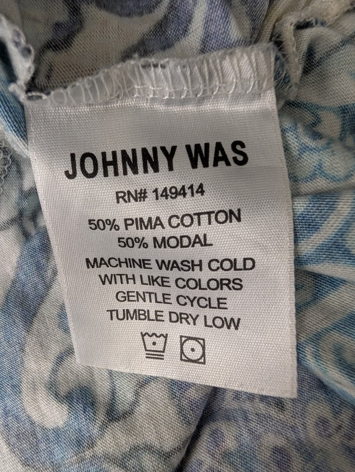 Johnny Was Mosaic Tile Print Sleep Robe Pima Cotton Modal S *Missing ...