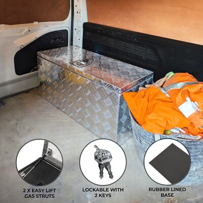 Lockable Tool Box Aluminium Chest Trailer Truck Locker Storage Small ...