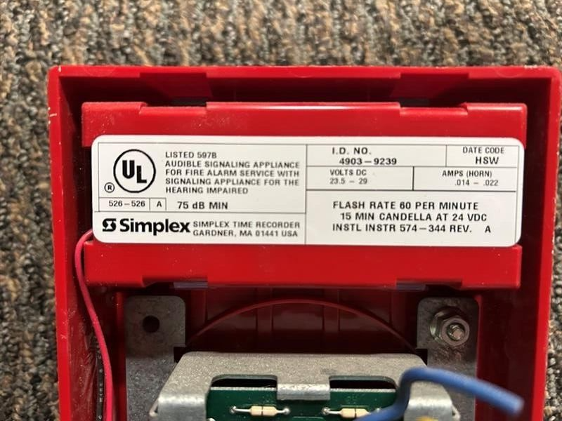 Simplex 4903-9239 Fire Alarms - Red 49039252 | eBay
