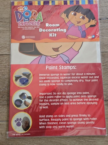 Vtg Nickelodeon Jr Room Decorating Kit Stickers Paint Stamps Dora the ...