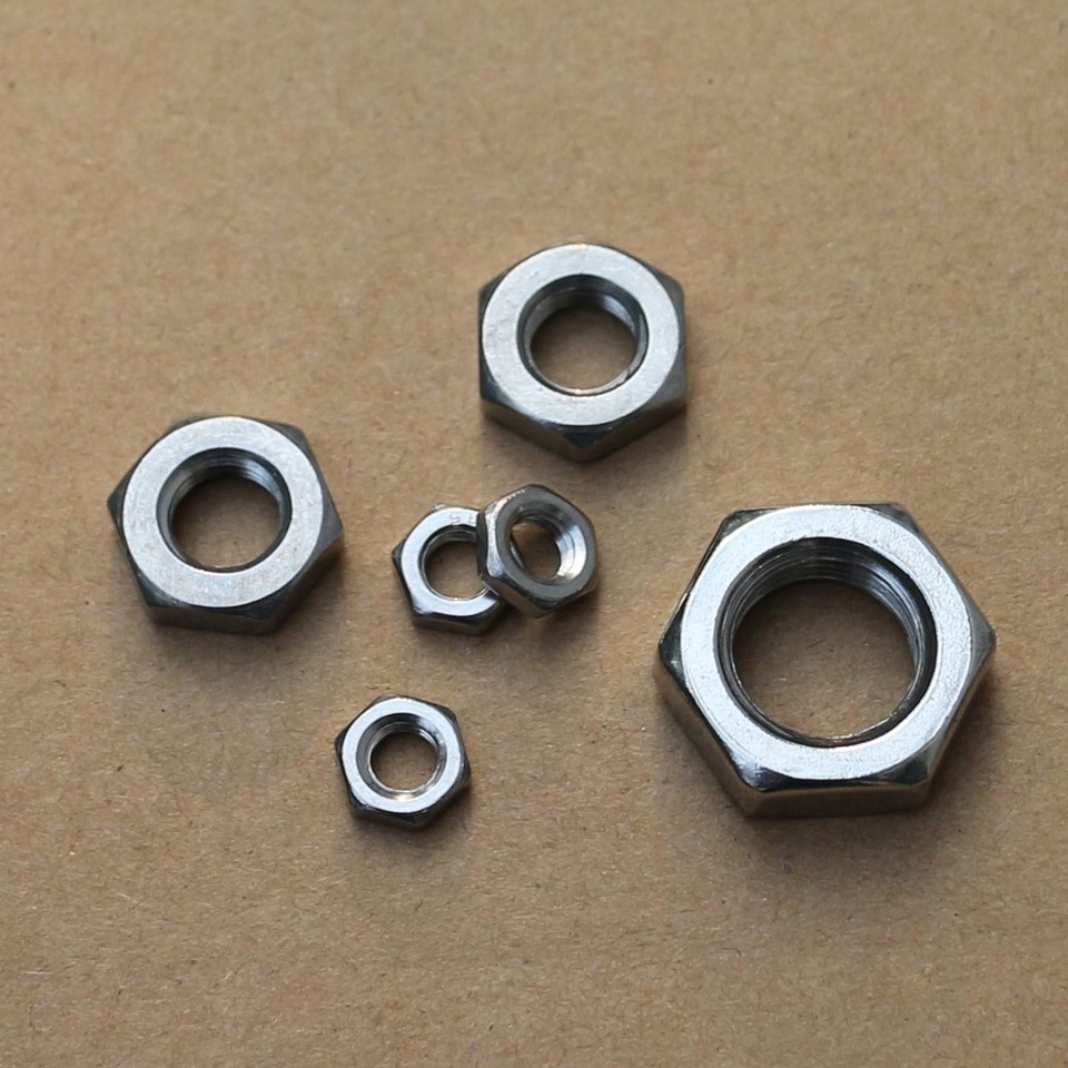 304 Stainless Steel Select Size M17 - M24 Thin Hex Nuts Right Hand Fine ...