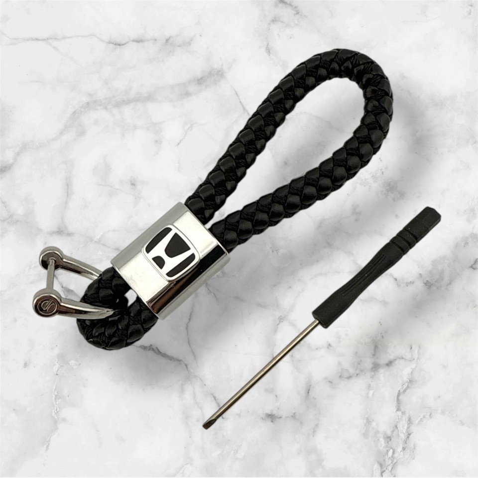 Honda Keychain Emblem Logo Key chain Key Ring Chrome Leather | eBay UK