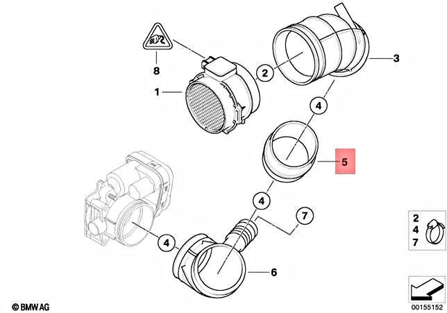 Genuine Air Mass Meter Coupling Ring BMW Z3 Roadster E38 E39 E46 ...