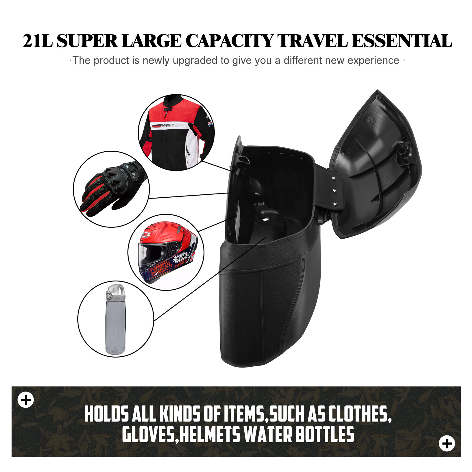 Motorcycle Hard Luggage Bag Universal Saddlebags For Harley Yamaha ...