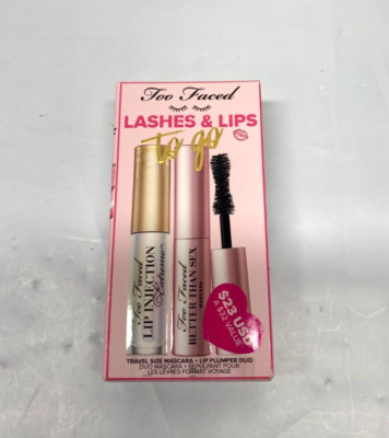 Too Faced Lashes & Lips To Go Travel Size Mascara + Lip Plumper Duo Set ...