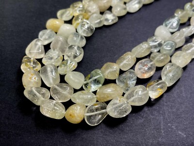 White Yellow Inclusion Quartz Polished Smooth Nugget Pebble Gemstone ...