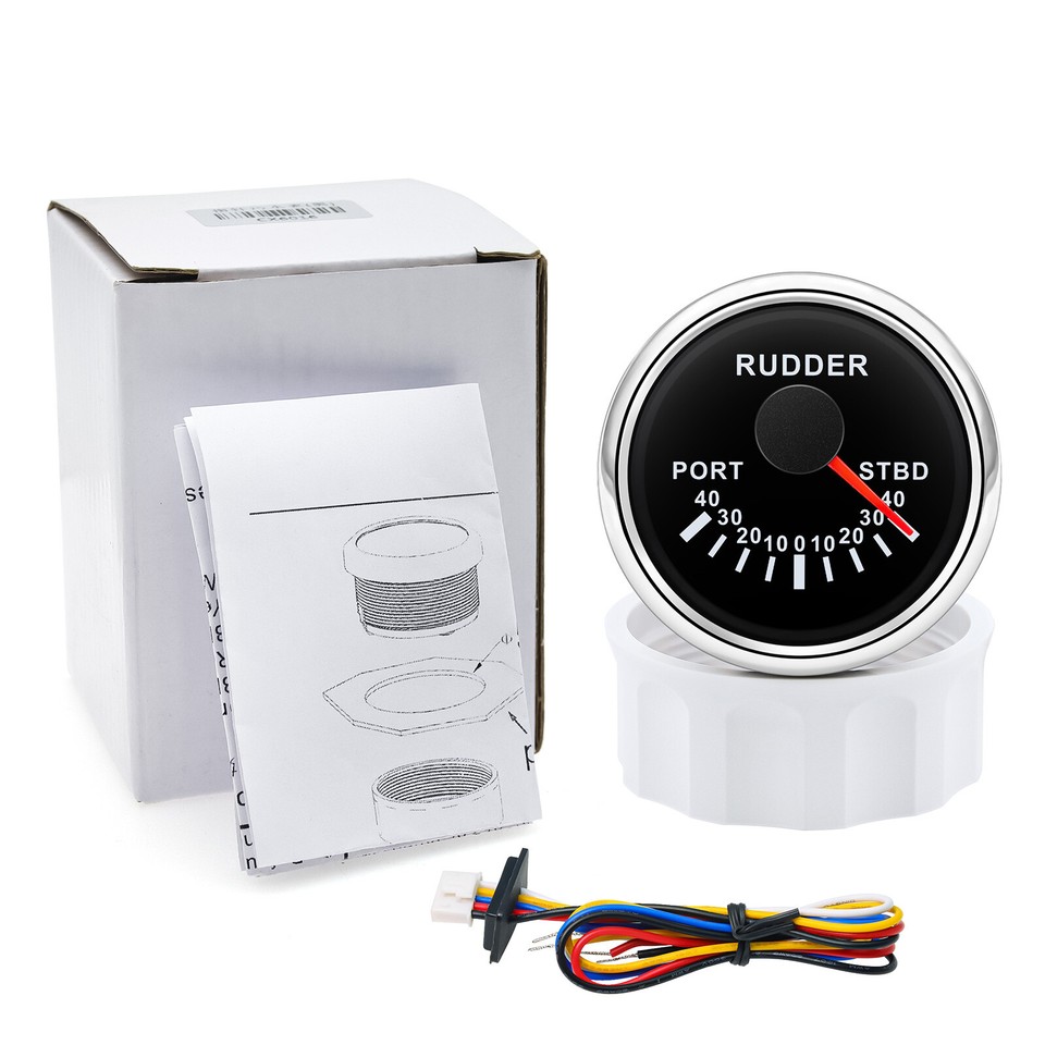 52mm Marine Boat Rudder Angle Indicator Gauge 0-190 Ohms PORT-STBD With ...