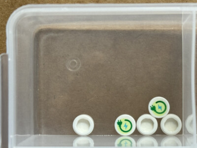 LEGO Parts - White Tile Round 1 x 1 Green Electric Power Plug - No ...