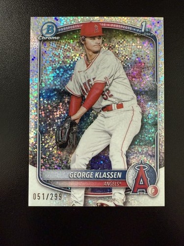 2025 Topps Bowman Chrome George Klassen Mini Diamond 51/299 Angels #BCP ...