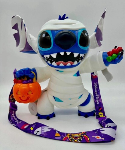 Disney Halloween Stitch Mummy Popcorn Bucket 2025 Light Up Pumpkin ...