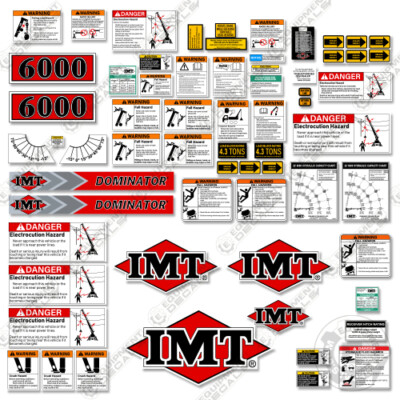 Fits IMT Truck Crane 6000 Decal Kit Full Safety Sticker Set with Logos ...