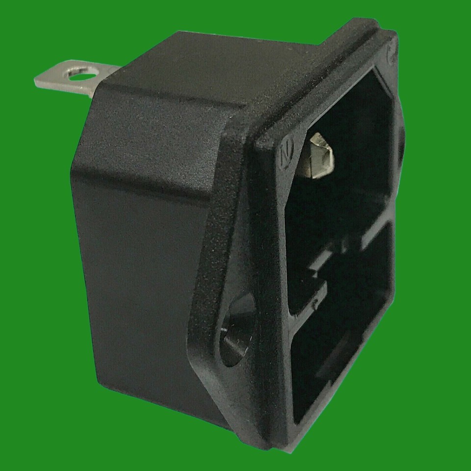 1x Fused IEC Male Panel Chassis Mount Socket 250V 10A, Kettle Lead ...