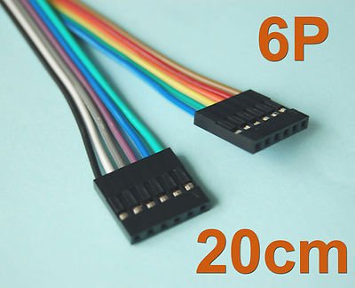 50 Pcs 20cm ( 7.9" ) Length Dupont Wire Cable 6p 6p Pin Header 2.54mm ...