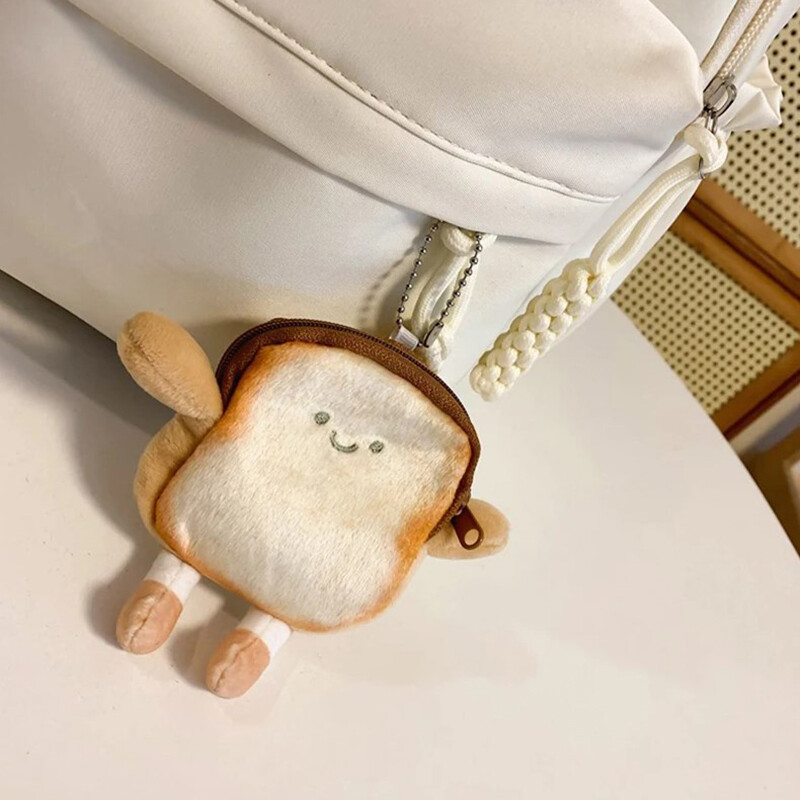 Kawaii Toast Plush Coin Purse Creative Cute Bread Coin Pouch Mini ...