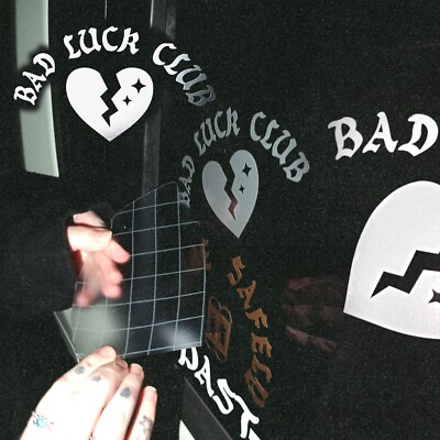 BAD LUCK CLUB VINYL STICKER - JDM BROKEN HEART CAR WINDOW STICKER ...