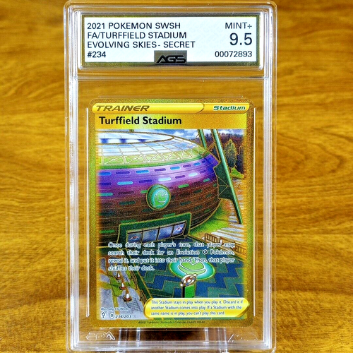 Pokemon SWSH Evolving Skies Secret Turffield Stadium 234/203 AGS Mint 9 ...