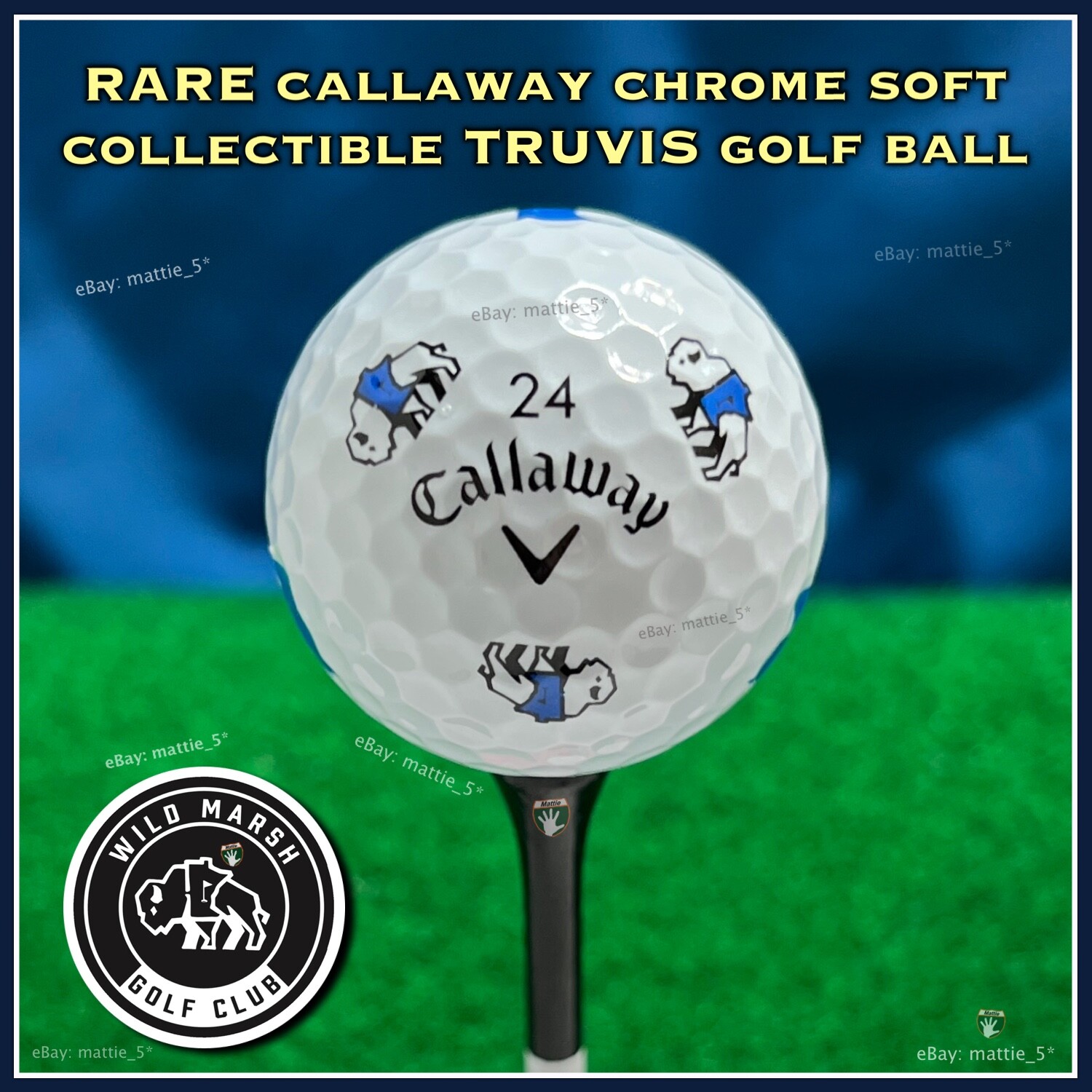 (1) RARE Callaway Chrome Soft TRUVIS Logo BALL (24) WILD MARSH Golf ...