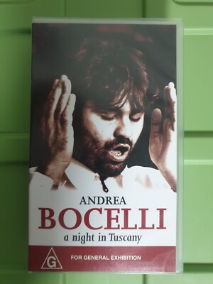 Andrea Bocelli A Night In Tuscany 1997 Vhs Musical Vintage Watched ...