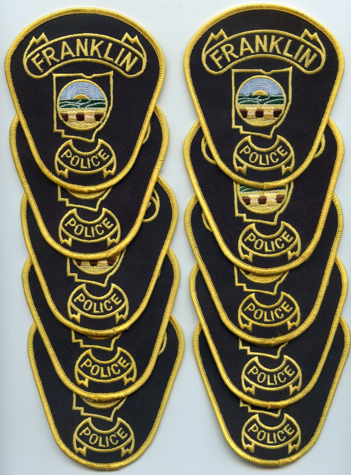 FRANKLIN OHIO POLICE Patch Lot Trade Stock 10 Police Patches POLICE ...