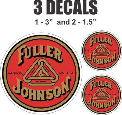 3 Round Fuller Johnson Vinyl Decals | eBay