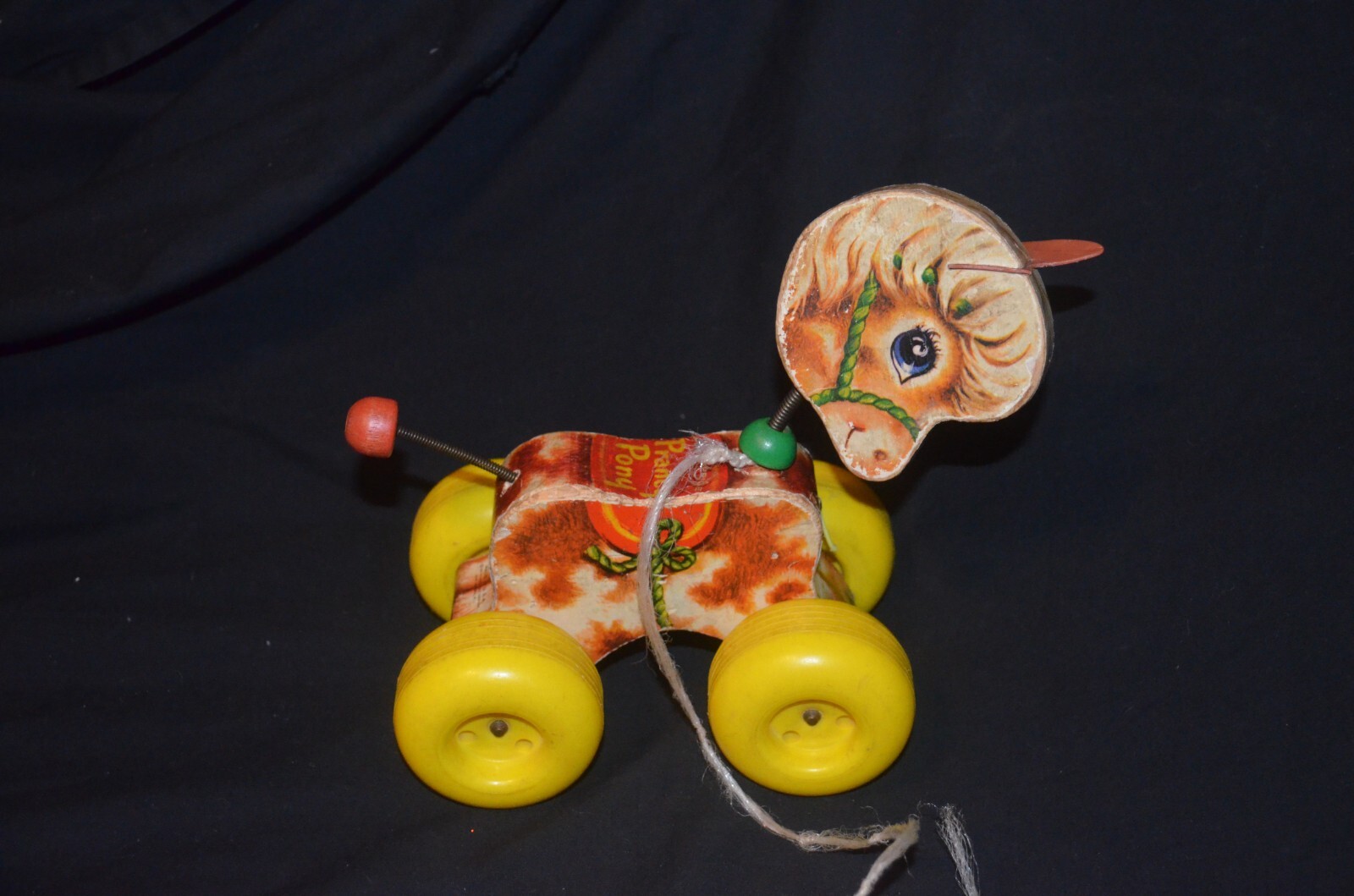 Vintage Fisher Price Prancy Pony Springy Head Tail Wooden Pull Toy 1965 ...