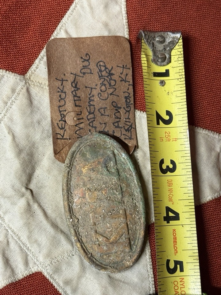 CIVIL WAR KMA “KENTUCKY MILITARY ACADEMY” BUCKLE RECOVERED LEXINGTON ...