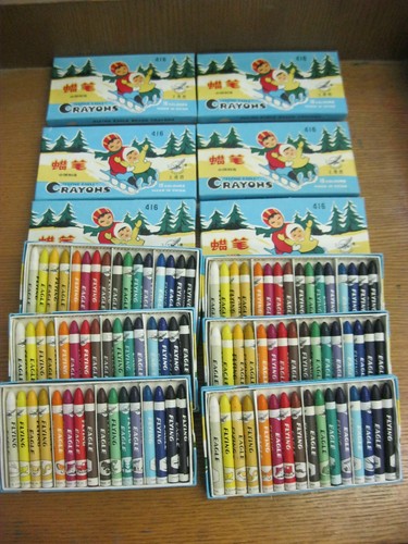 12-Sets Vintage ''FLYING EAGLE'' Crayons Boxes of 16 colours | eBay