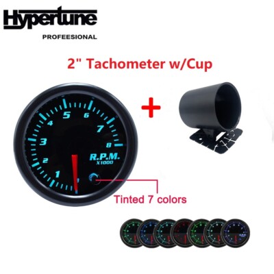 "2-1/16"" 52mm 7 Colors Digital Tachometer Tacho Gauge W/Cup Meter 0~8 ...