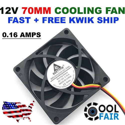 12v 70mm DC Cooling Fan 70x70x15mm 7015 Computer Case CPU 3pin | eBay