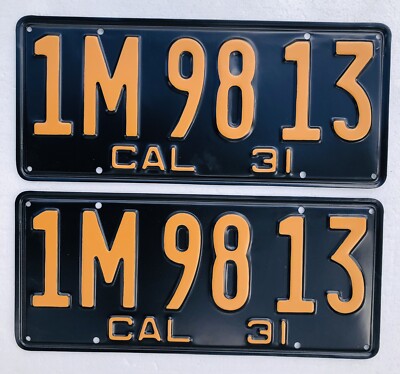 1931 California License Plates Pair. DMV Clear, Restored. | eBay