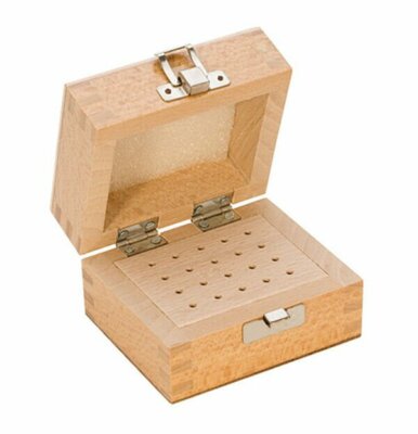 Wooden Bur Box with 20 Holes Jewelry Drill Bur Bench Tool Storage ...