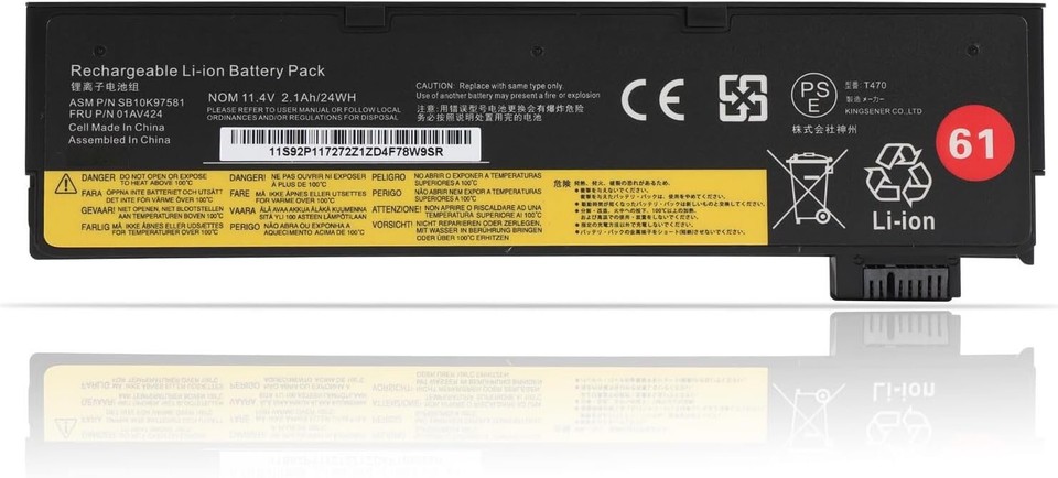 akku für LENOVO THINKPAD T470 T480 T570 T580 24WH BATTERY 01AV427 ...