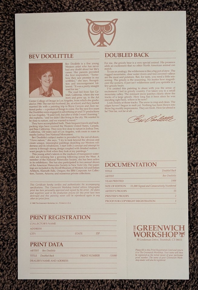 Bev Doolittle "Doubled Back" Print | eBay