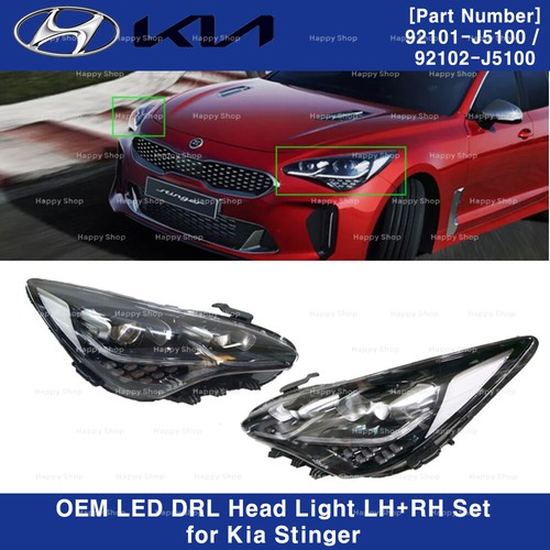 92101J5100 Genuine LED DRL Xenon Head Light Lamp Set For KIA Stinger ...
