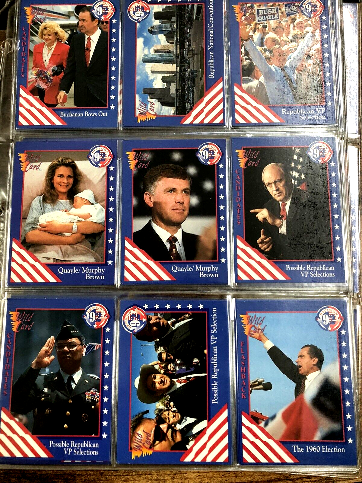 1992 Wild Card: Decision 92 THE DEMOCRATIC & REPUBLICAN Party Set of 99 ...