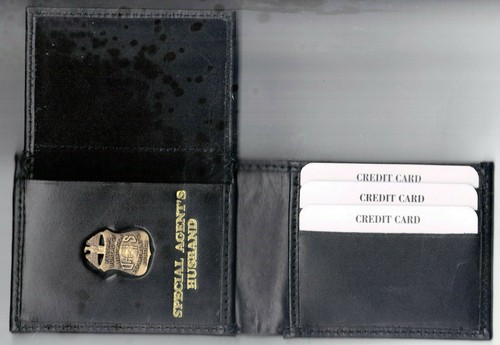 FBI Special Agent's Husband Credit Card Wallet with Antique Mini Pin ...