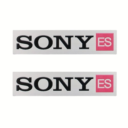 SONY ES Speaker Grill Badges Pair Custom Made Aluminum 76mm(3")X18mm(0. ...
