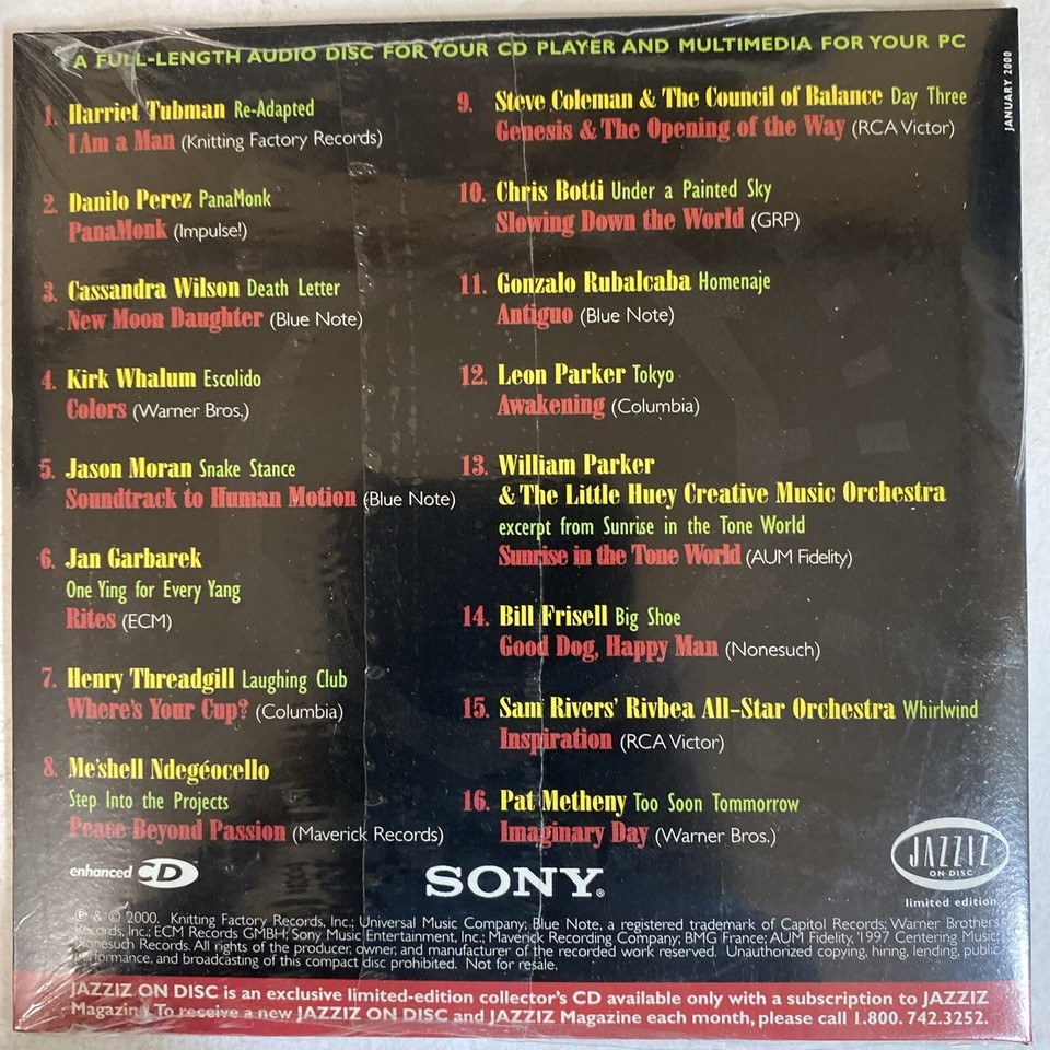 Jazziz Magazine On-Disc January Millennium CD Compilation Jazz NEW ...