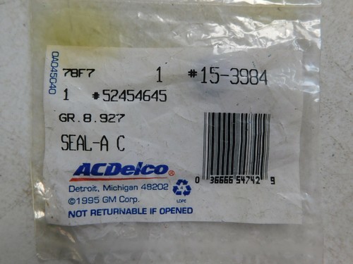ACDelco GM OEM Part # 52454645, # 15-3984 A/C System O-Ring ~ SINGLE ...