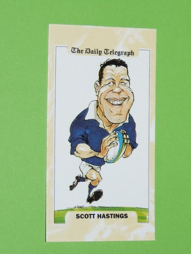DAILY TELEGRAPH CARD 1995 RUGBY COUPE MONDE SCOTT HASTINGS ECOSSE ...