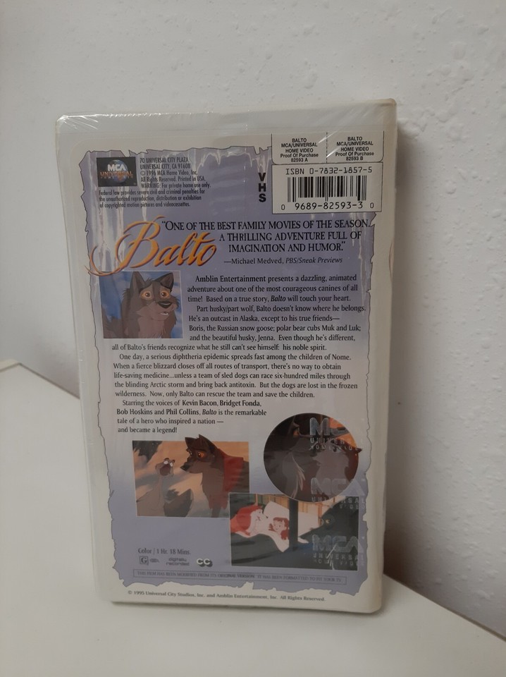 Balto (VHS, 1999, Clamshell) Brand new, factory sealed. 96898259330 | eBay
