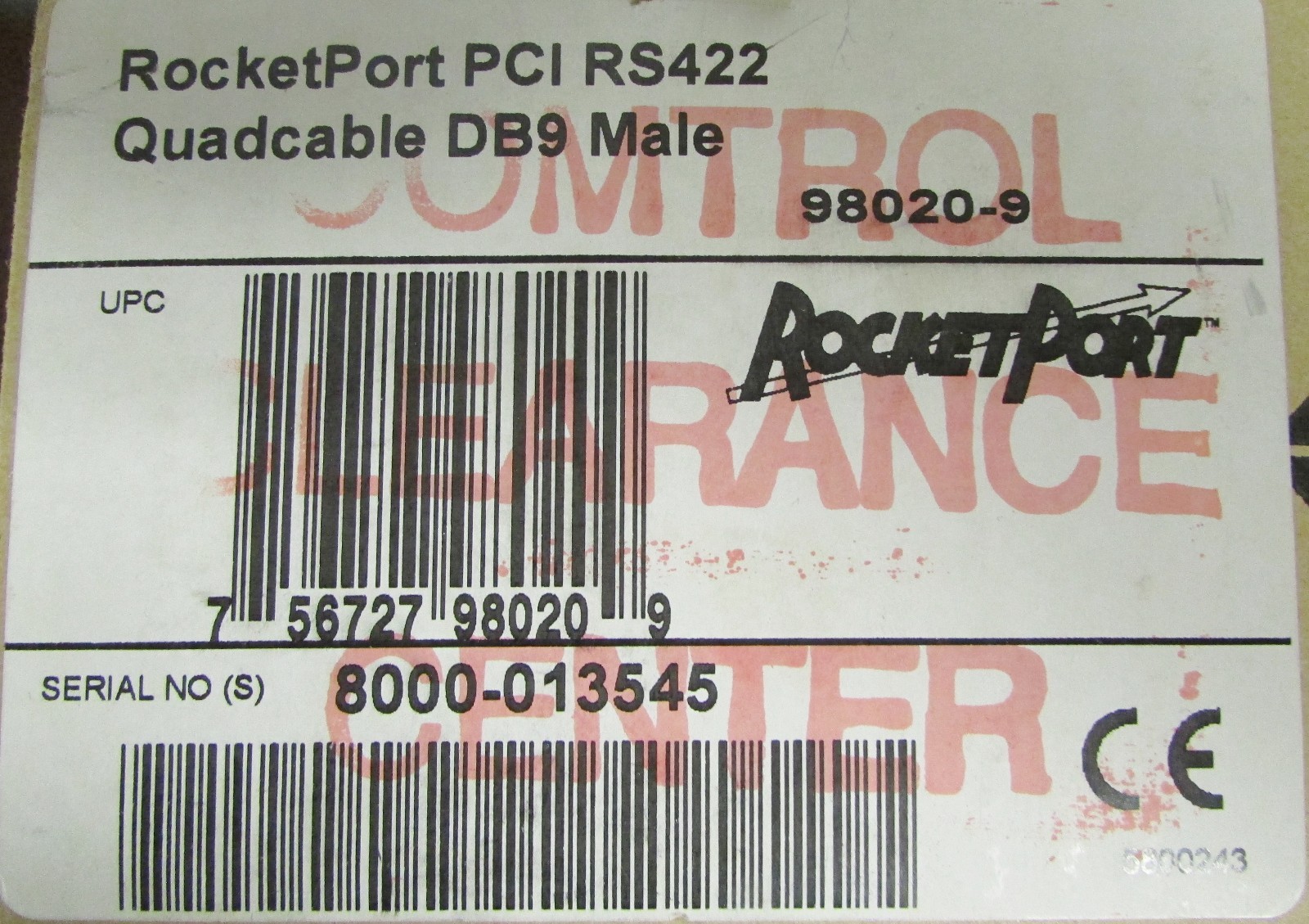 COMTROL ROCKET PORT PCI RS422 Quad Cable DB9 Male 980209 | eBay