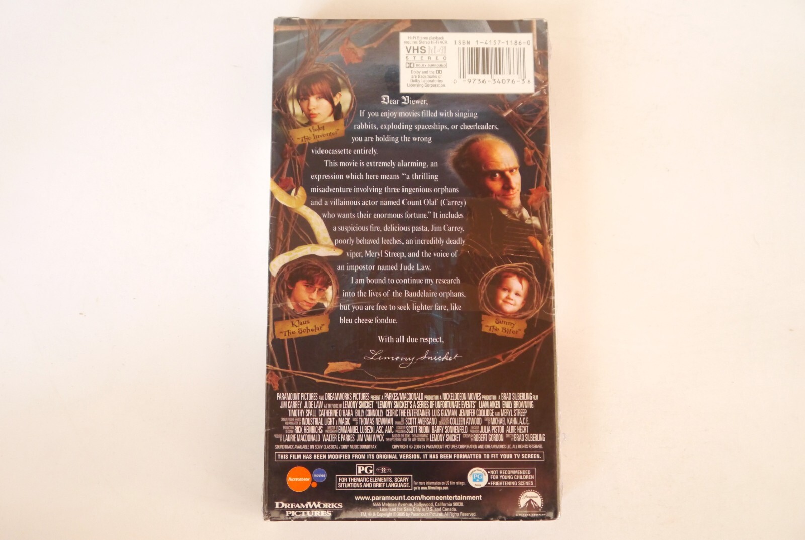 Lemony Snickett's a Series of Unfortunate events (VHS, 2004) for sale ...