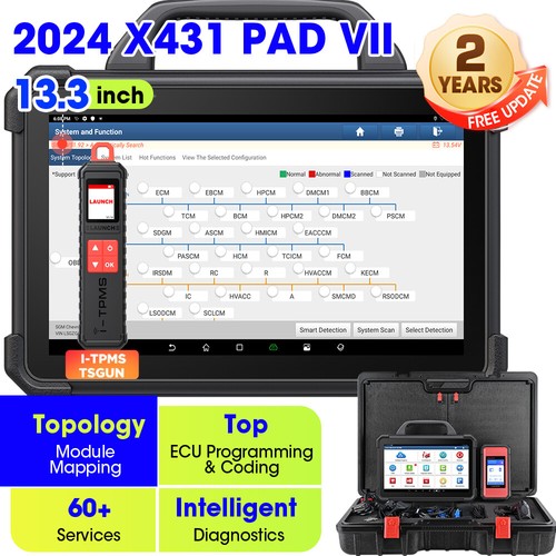 LAUNCH X431 PAD VII I-TPMS Diagnostic Scanner Tool K-ey Programming ...