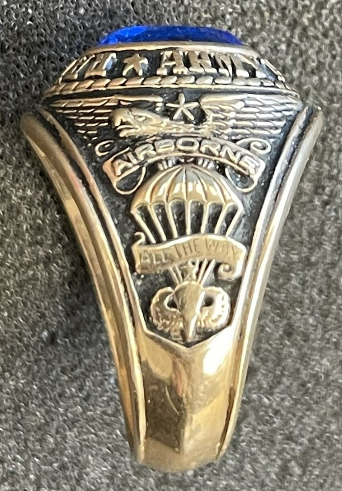 14K Solid Gold US Army Airborne Ranger Ring ...